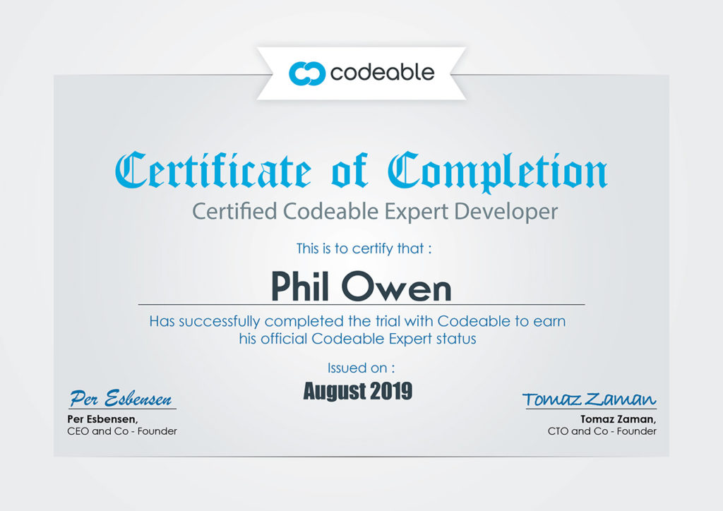 I'm now a Certified WordPress Expert at Codeable - Phil Owen